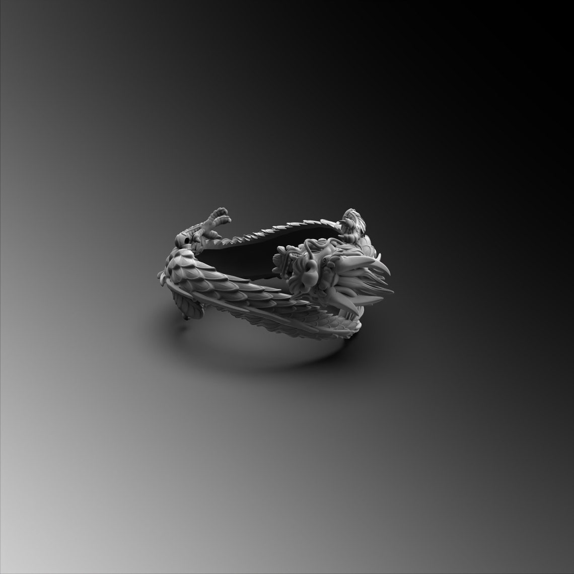 Mens Dragon Ring Silver Chinese Dragon Ring Mens Signet Ring - Etsy