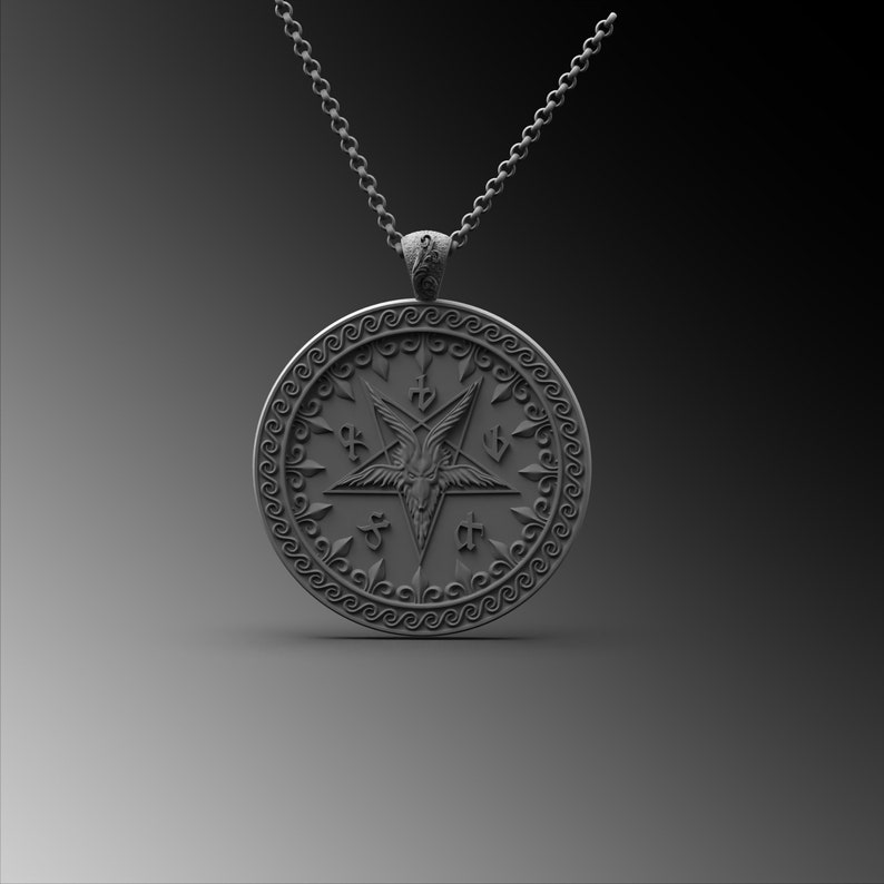 Silver Baphomet Satanic Pendant for Man Occult Satanic - Etsy