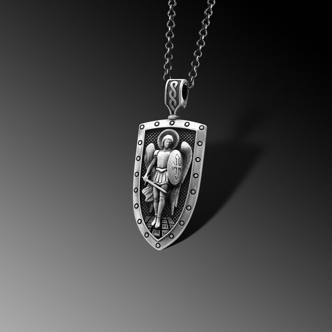 Archangel Michael Pendant for Man Silver Archangel Amulet Saint Michael ...
