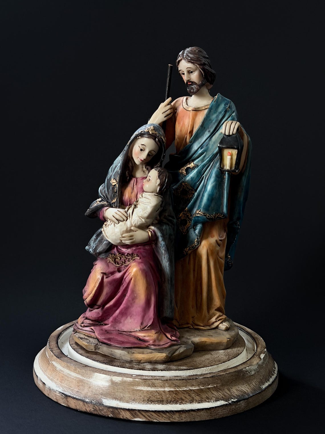 Joseph and Mary With Baby Jesus, Nativity Scene Under a Bell Jar. - Etsy
