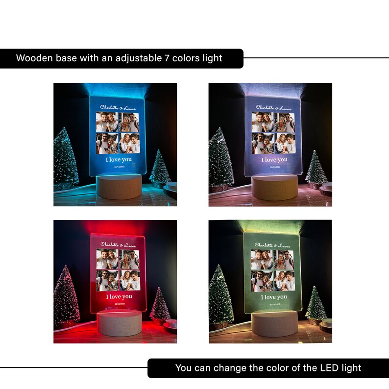 Custom LED Light Photo Collage Plaque Personalized Picture | Etsy UK