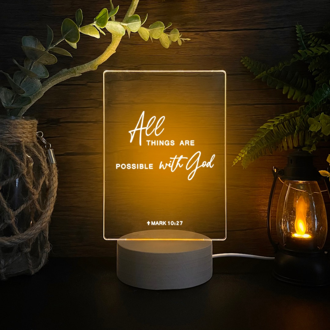 Bible Verse LED Light, Personalized Bible Quote Light, Custom Bible ...