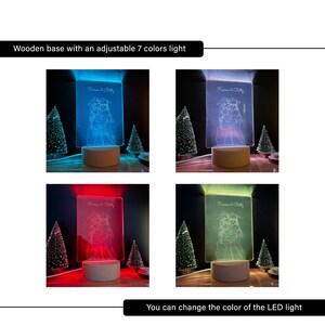 Custom LED Photo Night Light, Personalized Portrait Illustration Photo ...