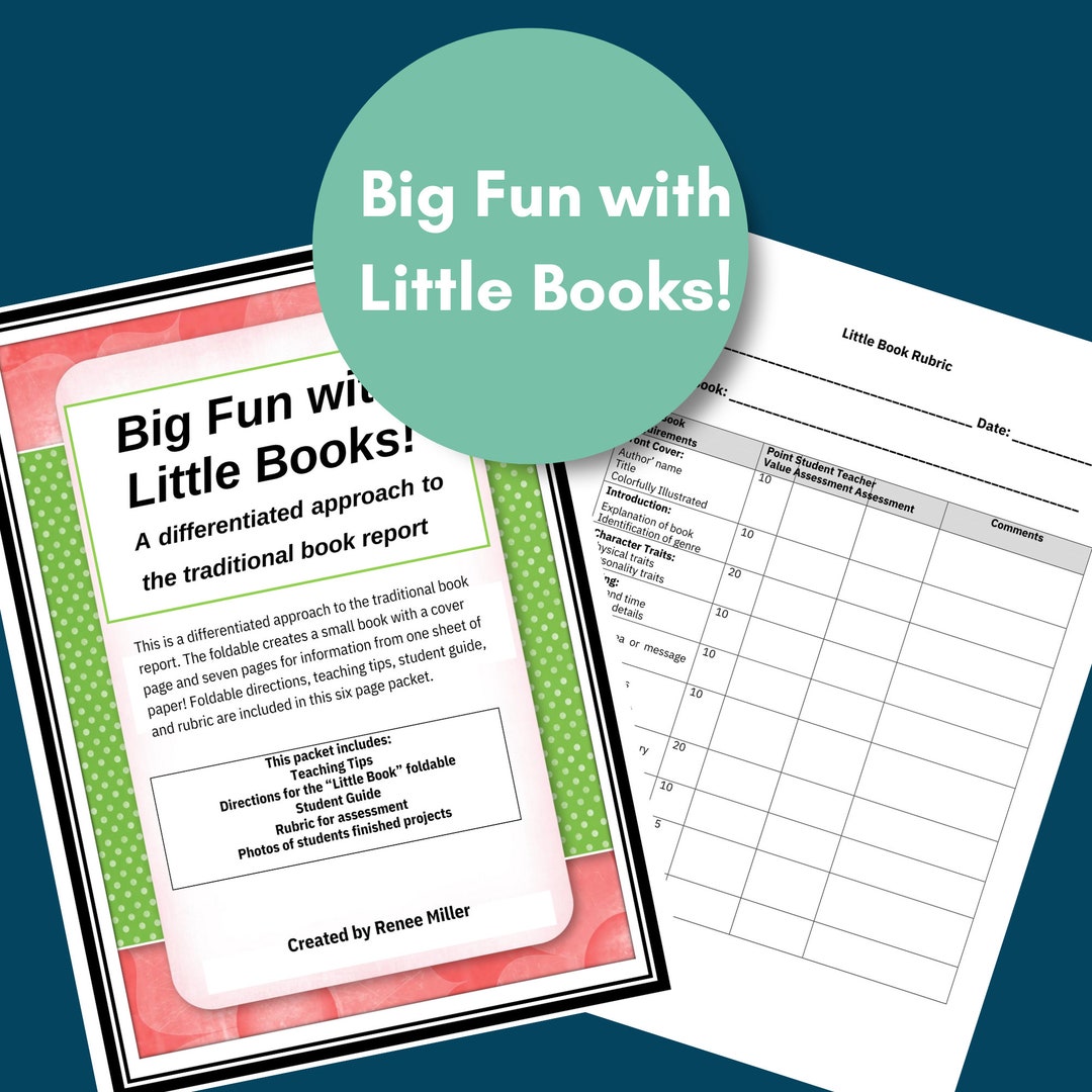 Foldable Little Book Report Lesson Plan - Big Fun With Little Books! - Etsy
