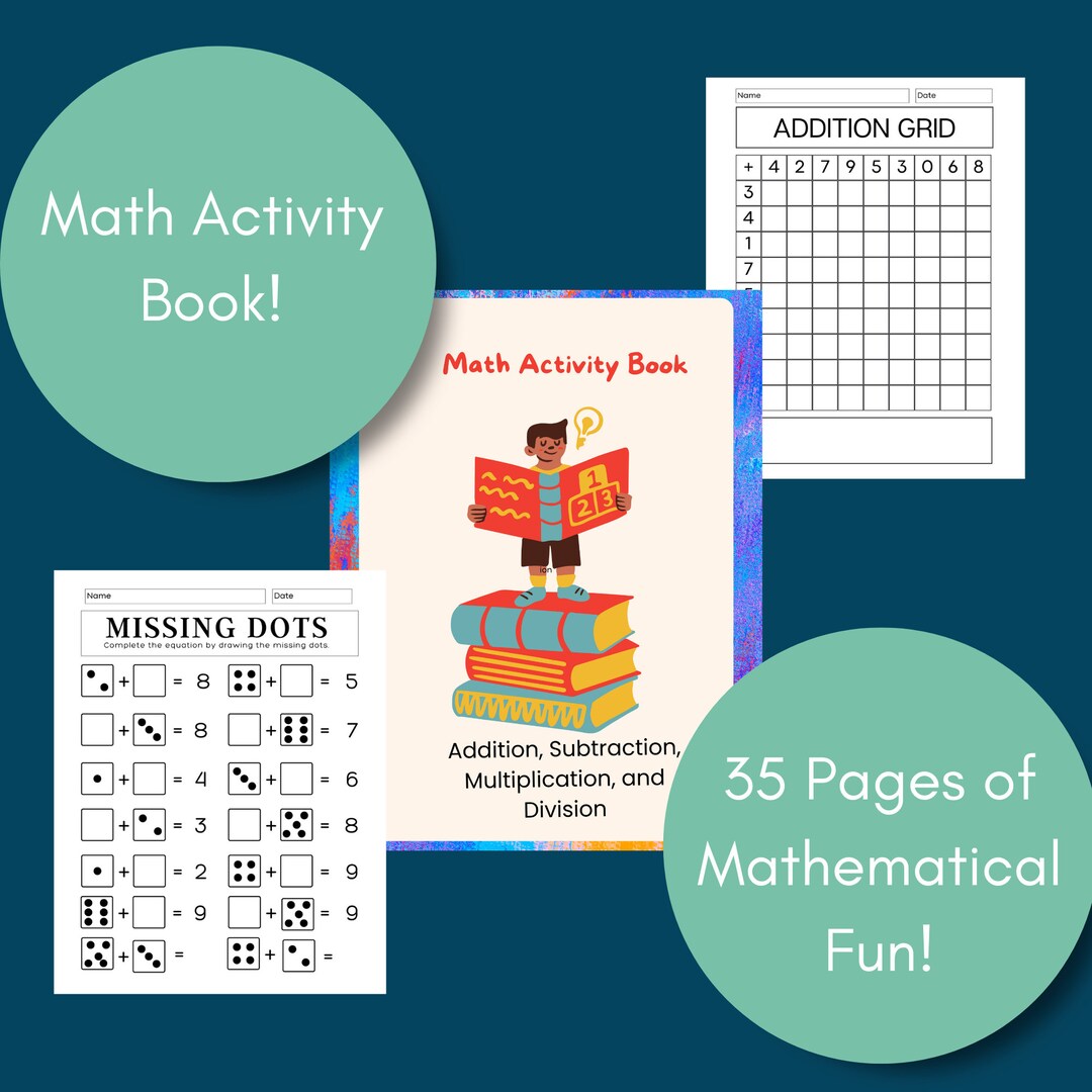 Math Activity Book - Etsy
