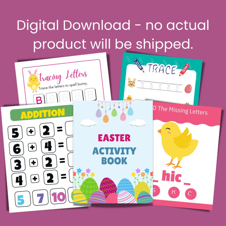 Printable Easter Activity Book - Digital Download - Activities for Kids ...