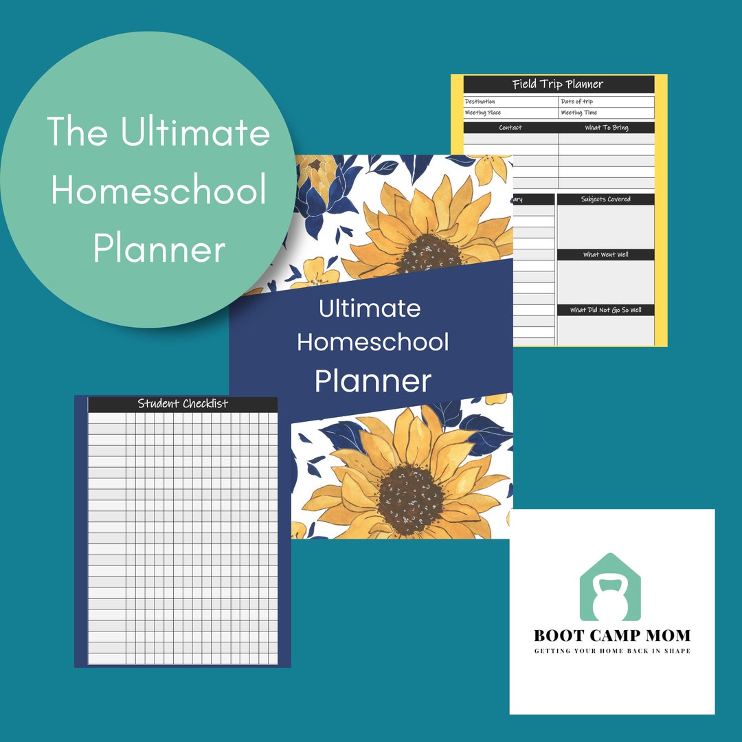 The Ultimate Homeschool Planner - Sunflower, Blue and Yellow, A4 ...