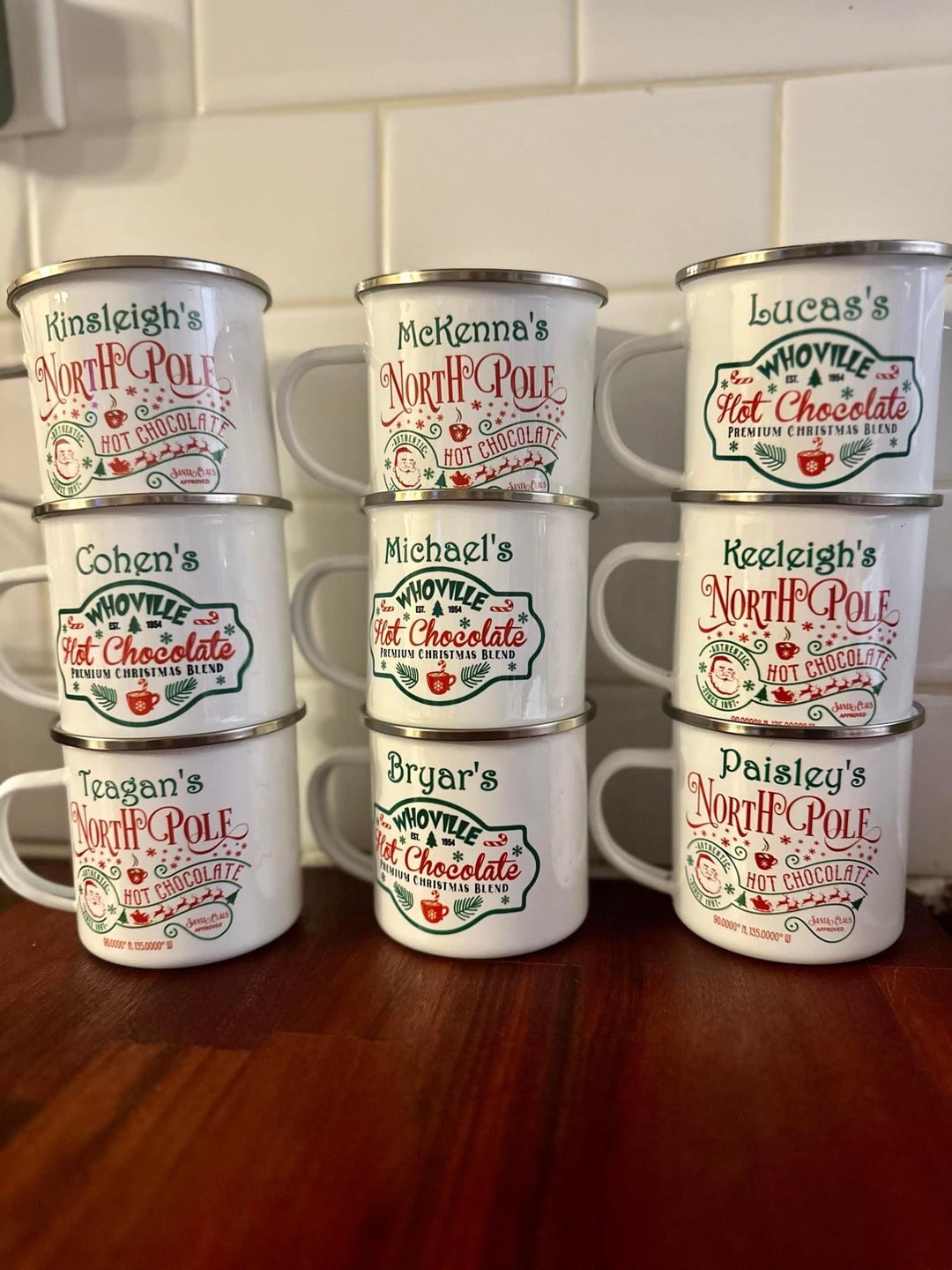 Custom Name Christmas Mugs Christmas Hot Cocoa Mug Kids Christmas Cup ...