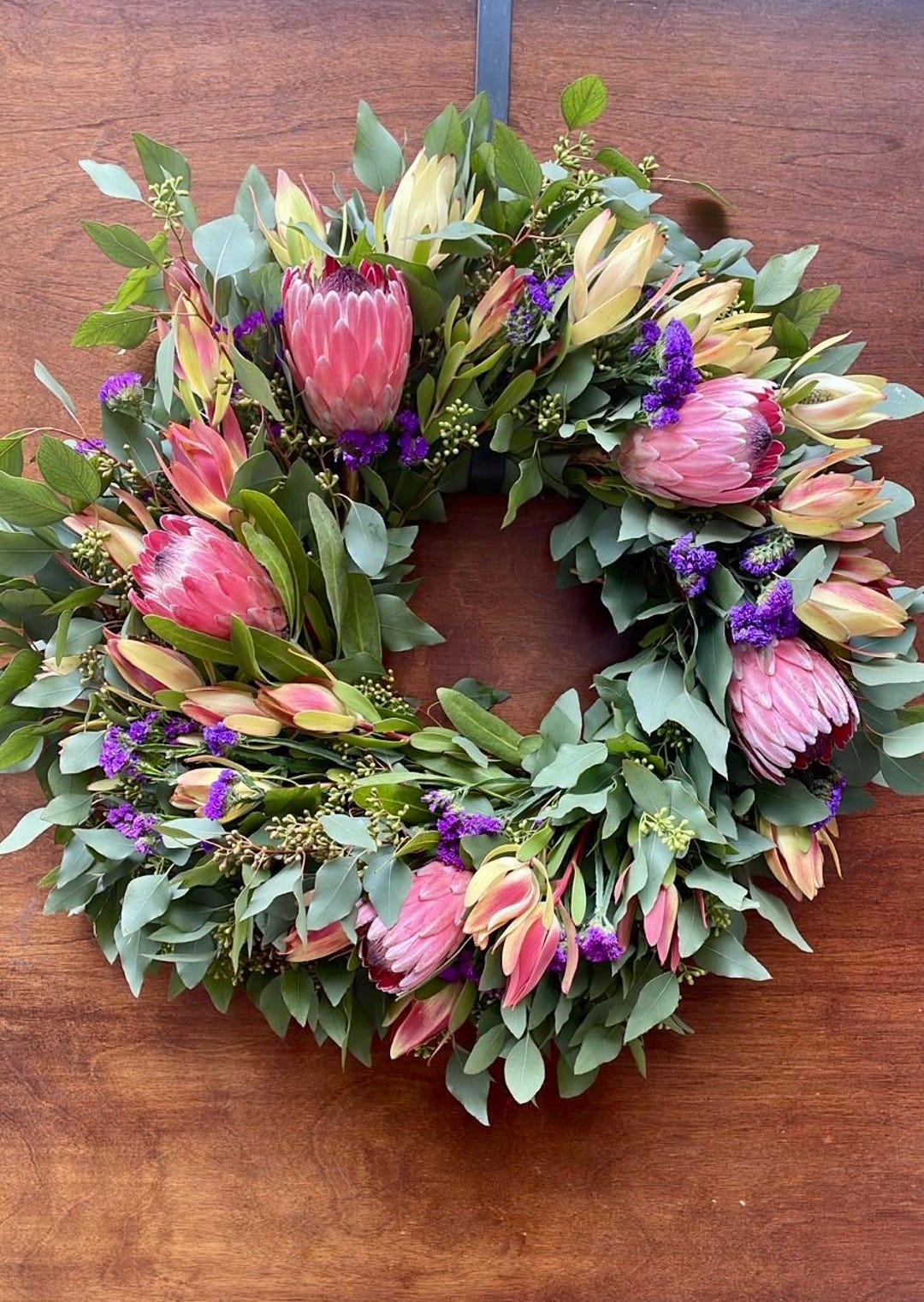 Fresh Pink Ice Protea Safari Leucalendron Statice Seeded Eucalyptus ...