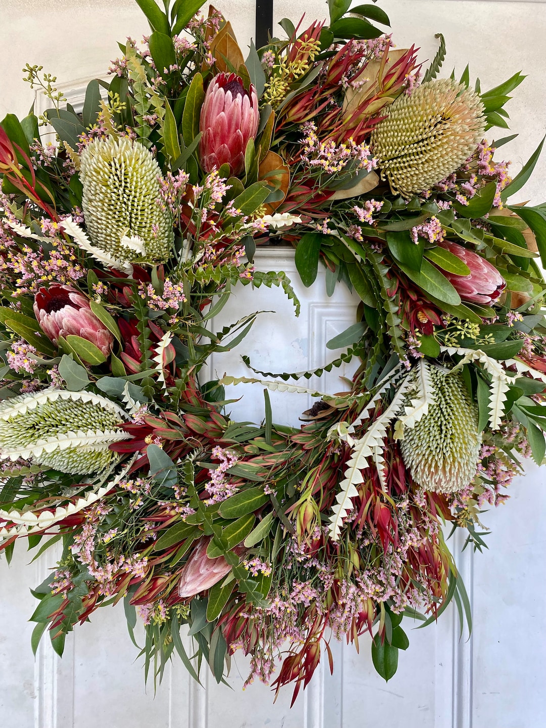 Fresh Protea Flower Wreath, Real Flower Wreath, Mother’s Day Wreath ...