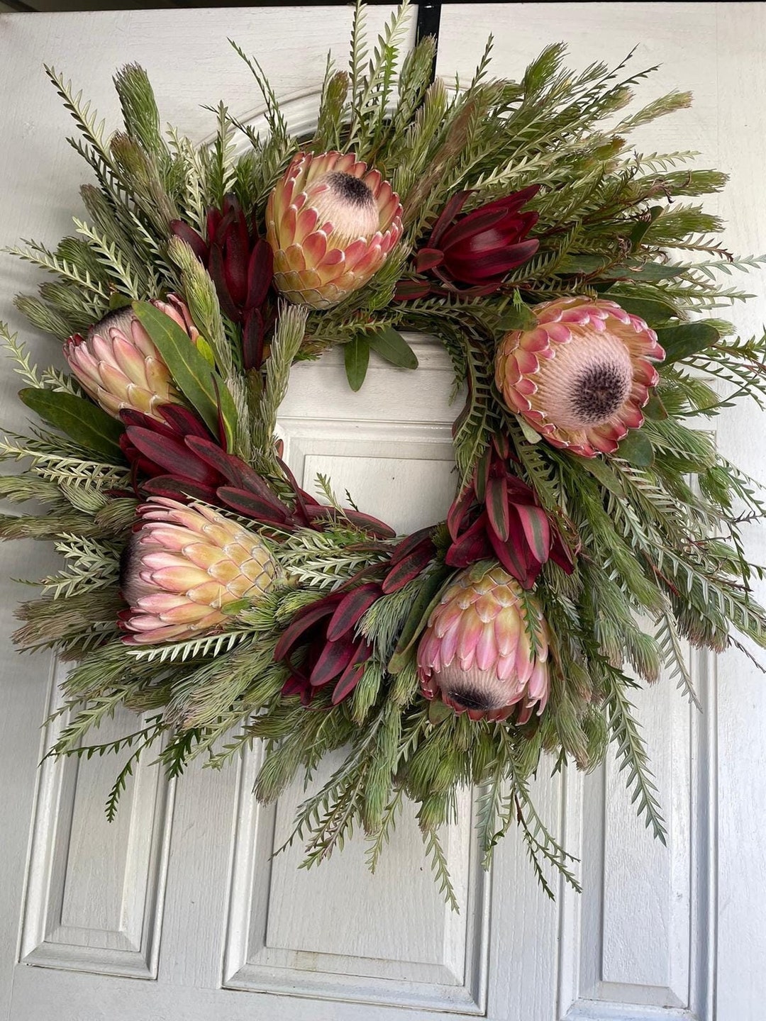 Fresh Christmas Wreath, Protea Flower Wreath, Thanksgiving Wreath ...