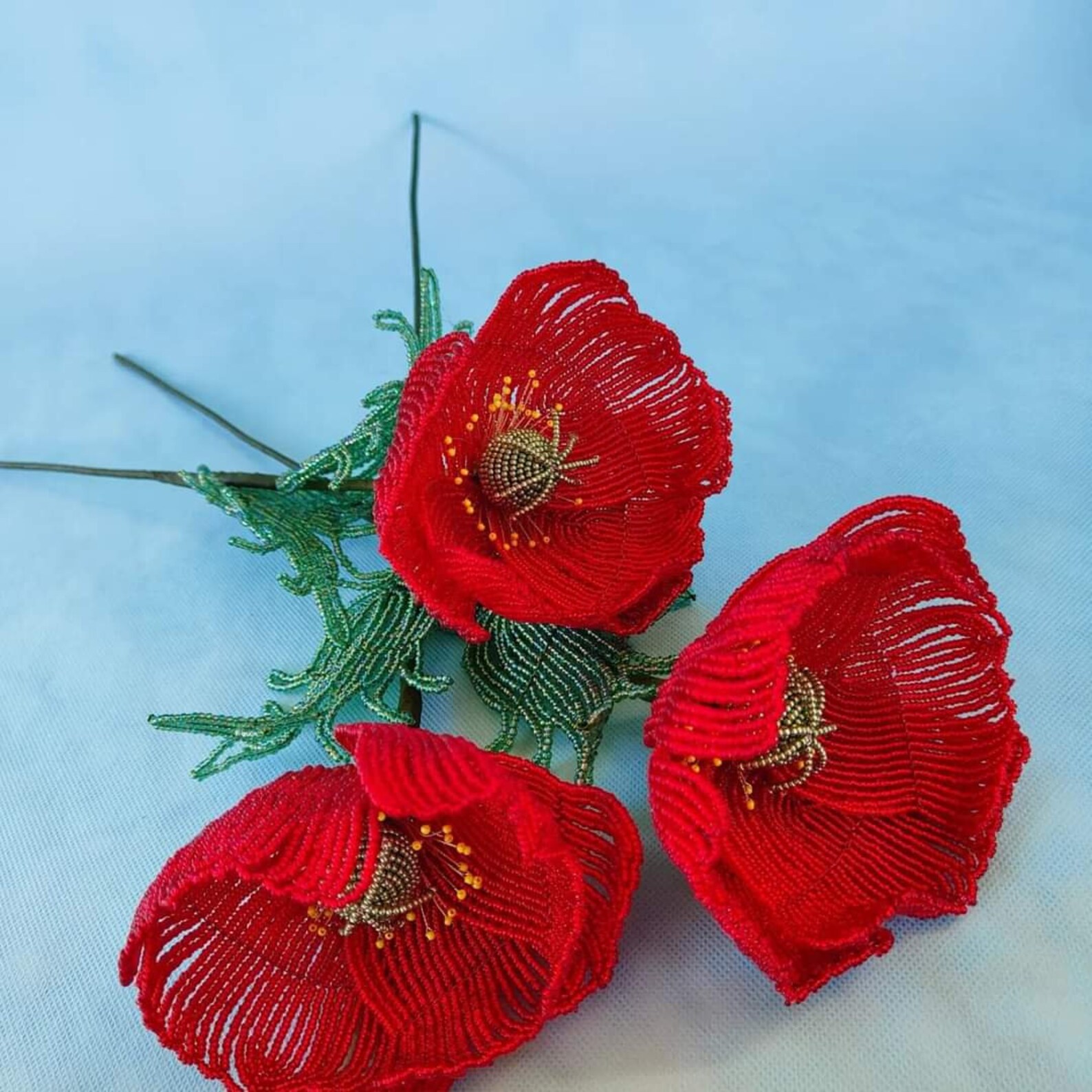 Artificial Poppies French Beaded Flowers Poppy Flowers - Etsy