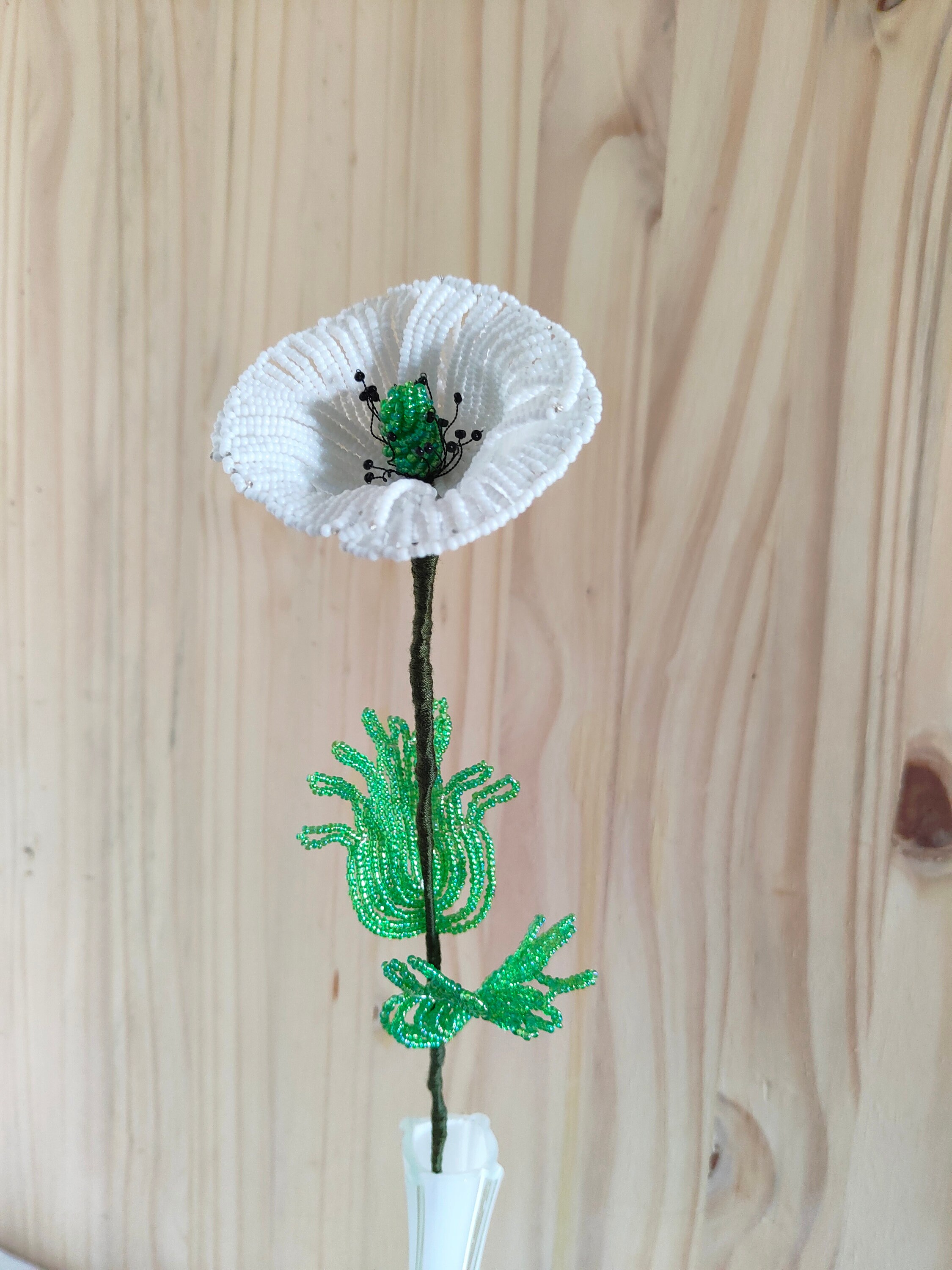 Poppy Flower French Beaded Flowers Artificial Flowers - Etsy
