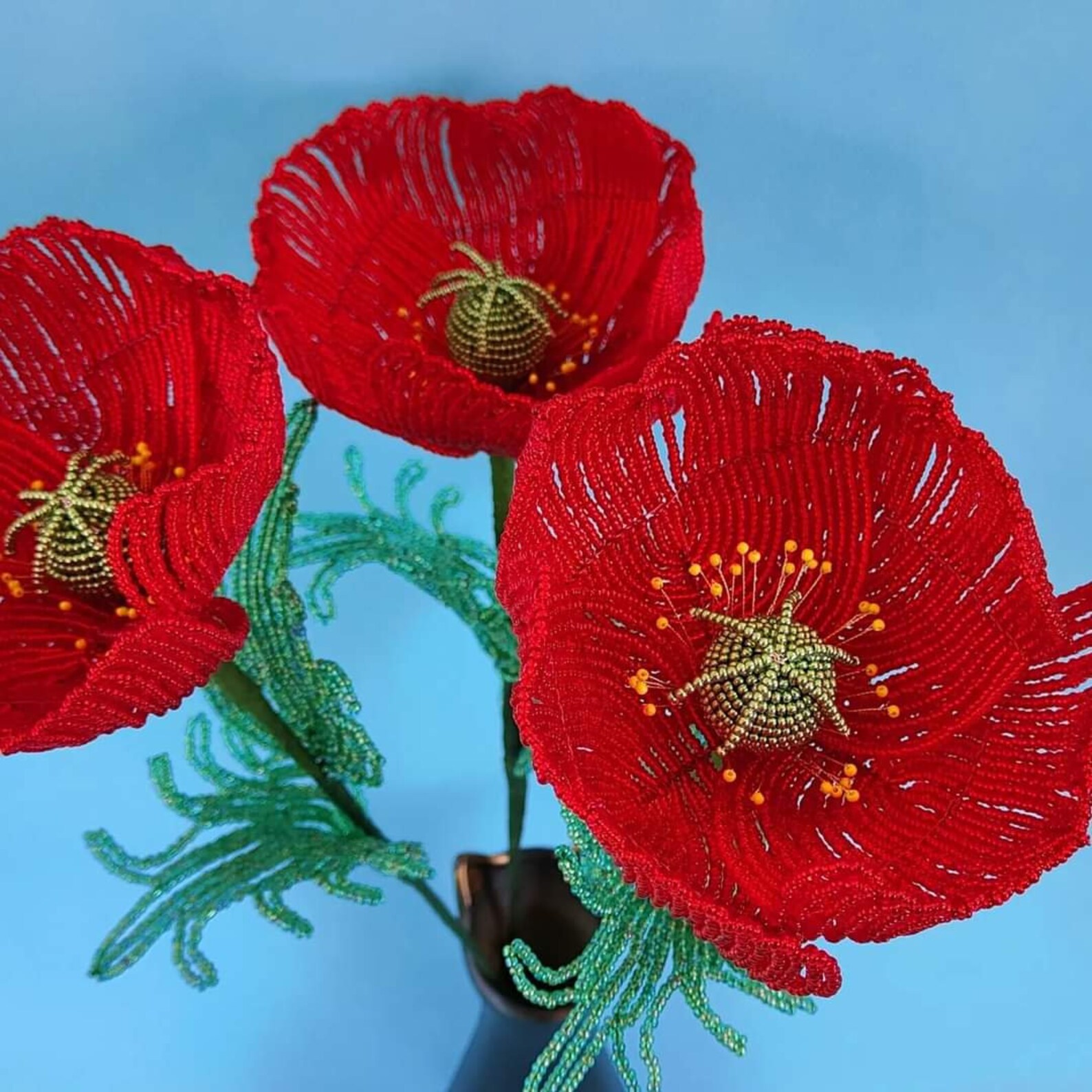 Artificial Poppies French Beaded Flowers Poppy Flowers - Etsy