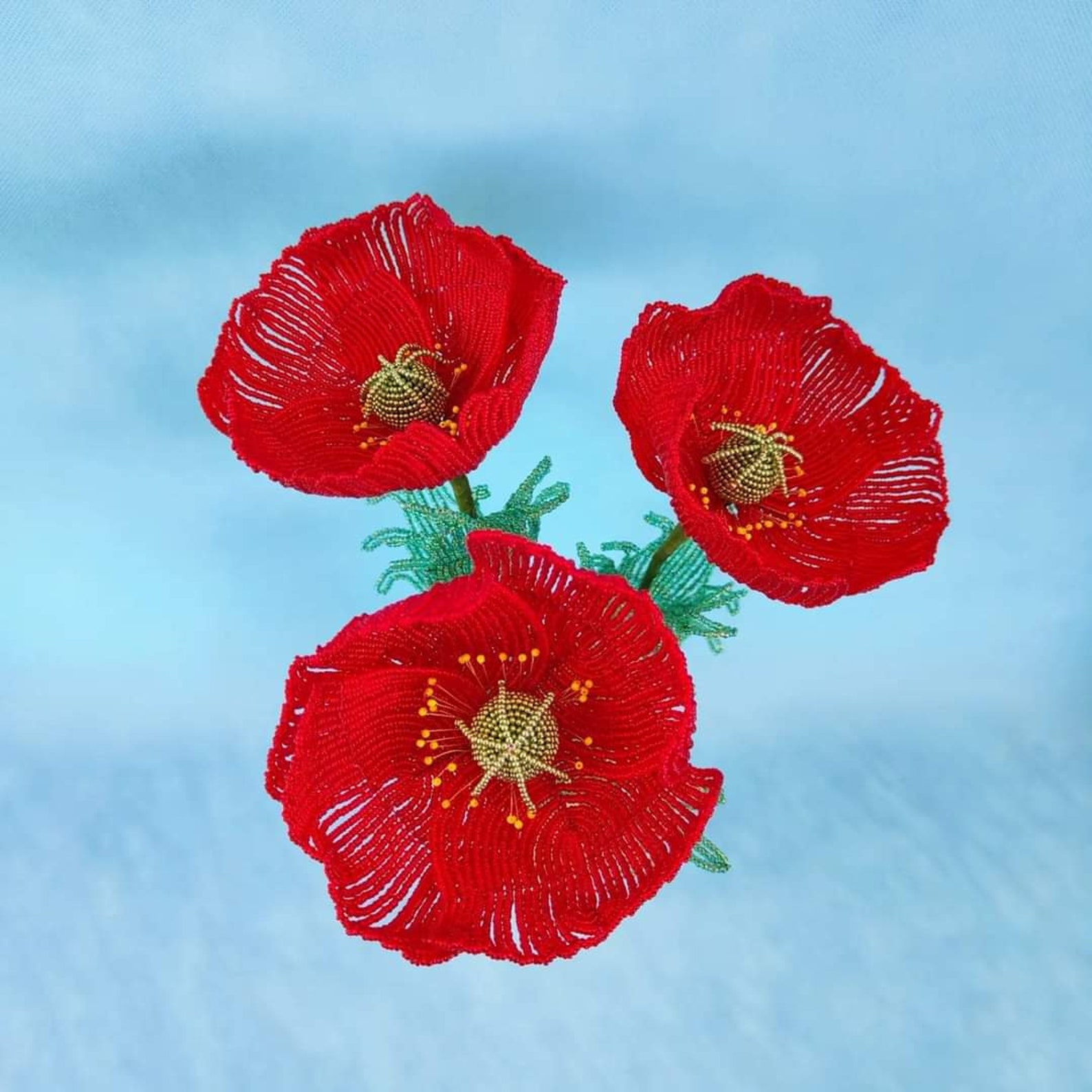 Artificial Poppies French Beaded Flowers Poppy Flowers - Etsy