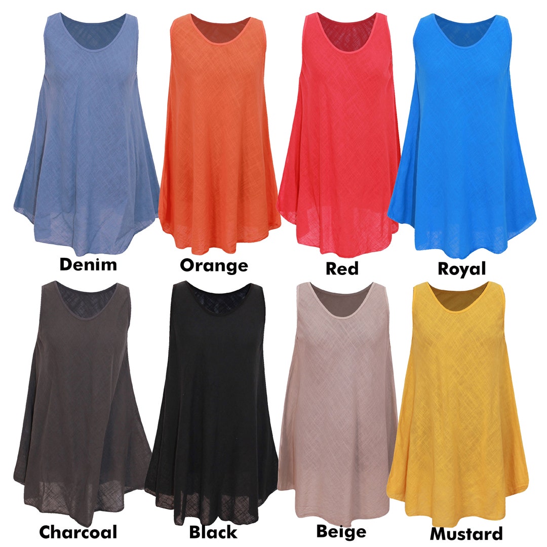 Ladies Italian Tops Basic Tunic Flowy Dress Quirky V-neck Lagenlook ...