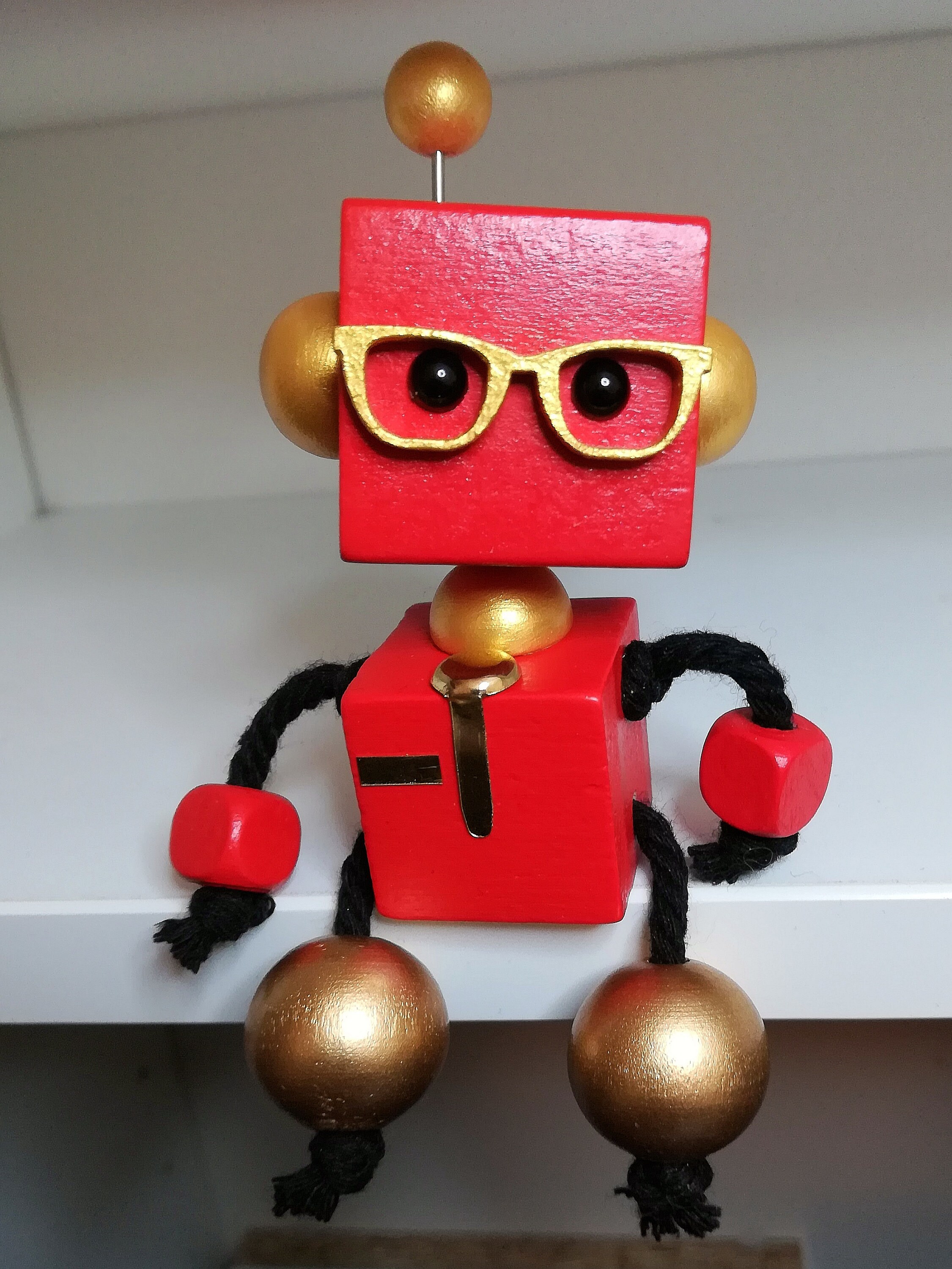 Wooden Robots Block Bots Figurines Gift Cute Gifts Geeky - Etsy