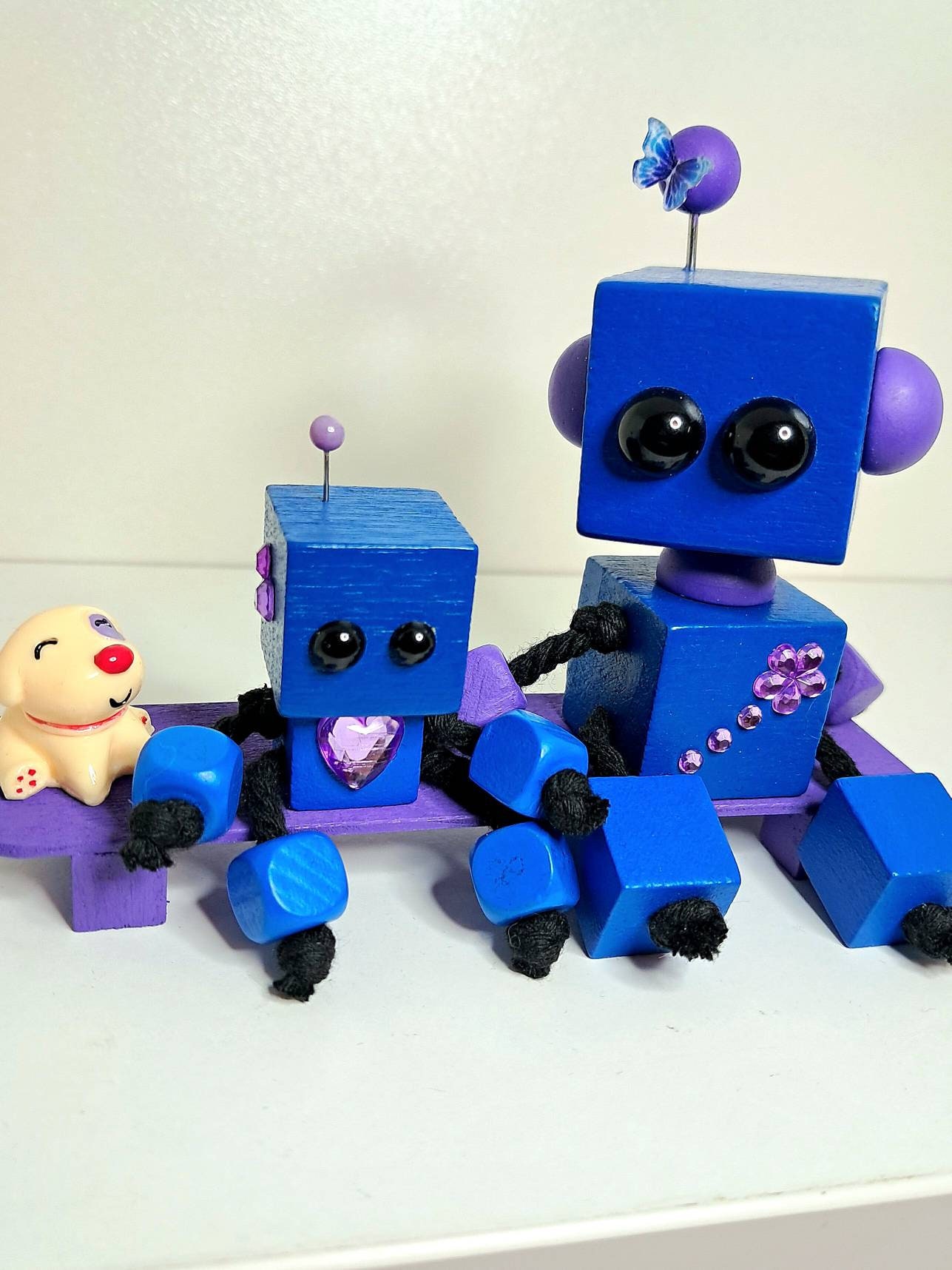 Wooden Robots, Block Bots, Figurines, Small Geeky Nerdy Cute Gifts ...