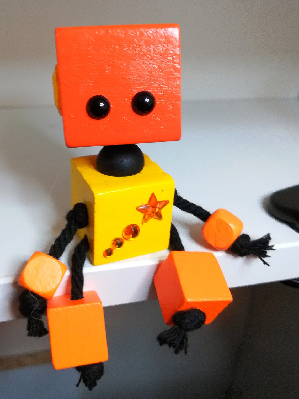 Wooden Robots, Buddies, Block Bots, Decoration, Figurines, Small Cute ...