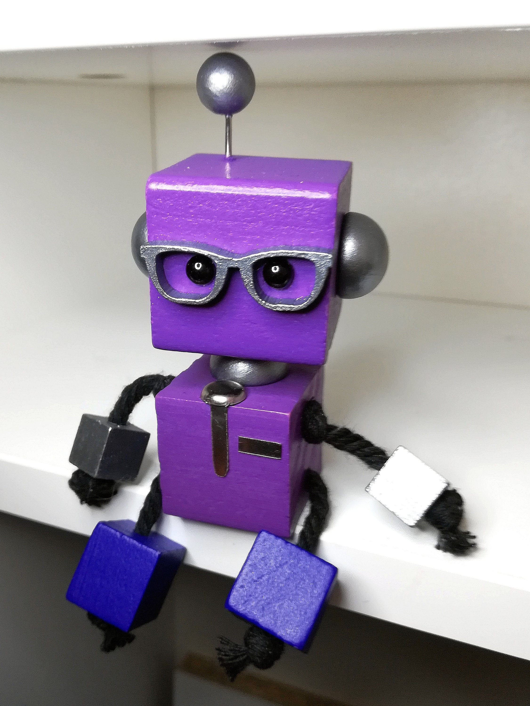 Wooden Robots Block Bots Figurines Gift Cute Gifts Geeky - Etsy