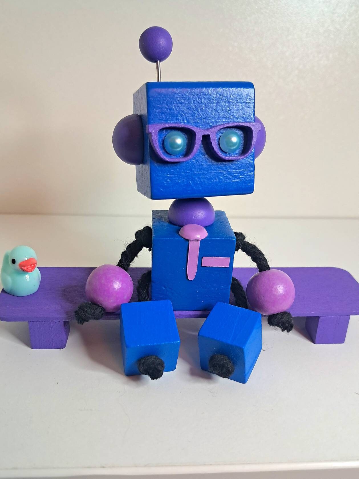 Wooden Robots, Robots, Block Bots, Figurines, Small Geeky Nerdy Cute ...