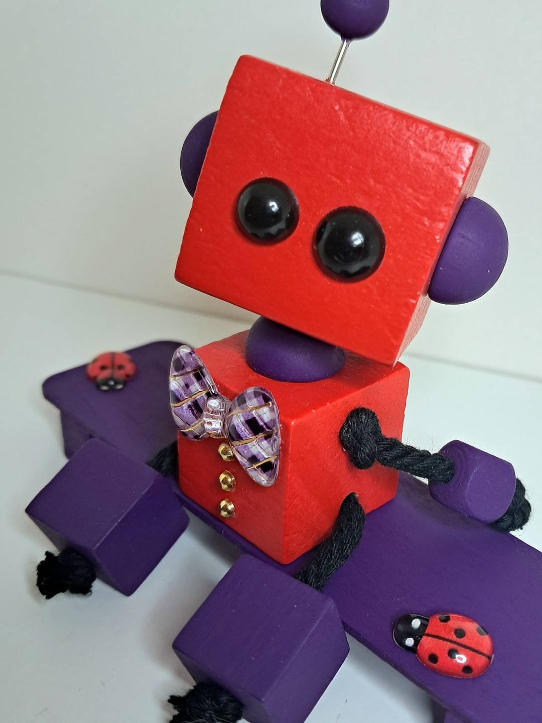 Wooden Robots, Block Bots, Figurines, Small Geeky Nerdy Cute Gifts ...