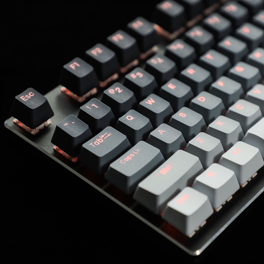 Dark Shadow Gradient Keycap Set Mechanical Keyboard 108 Backlit Keycaps ...