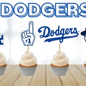 Los Angeles Dodgers Cupcake Toppers, MLB Dodgers Baseball Cake Topper ...