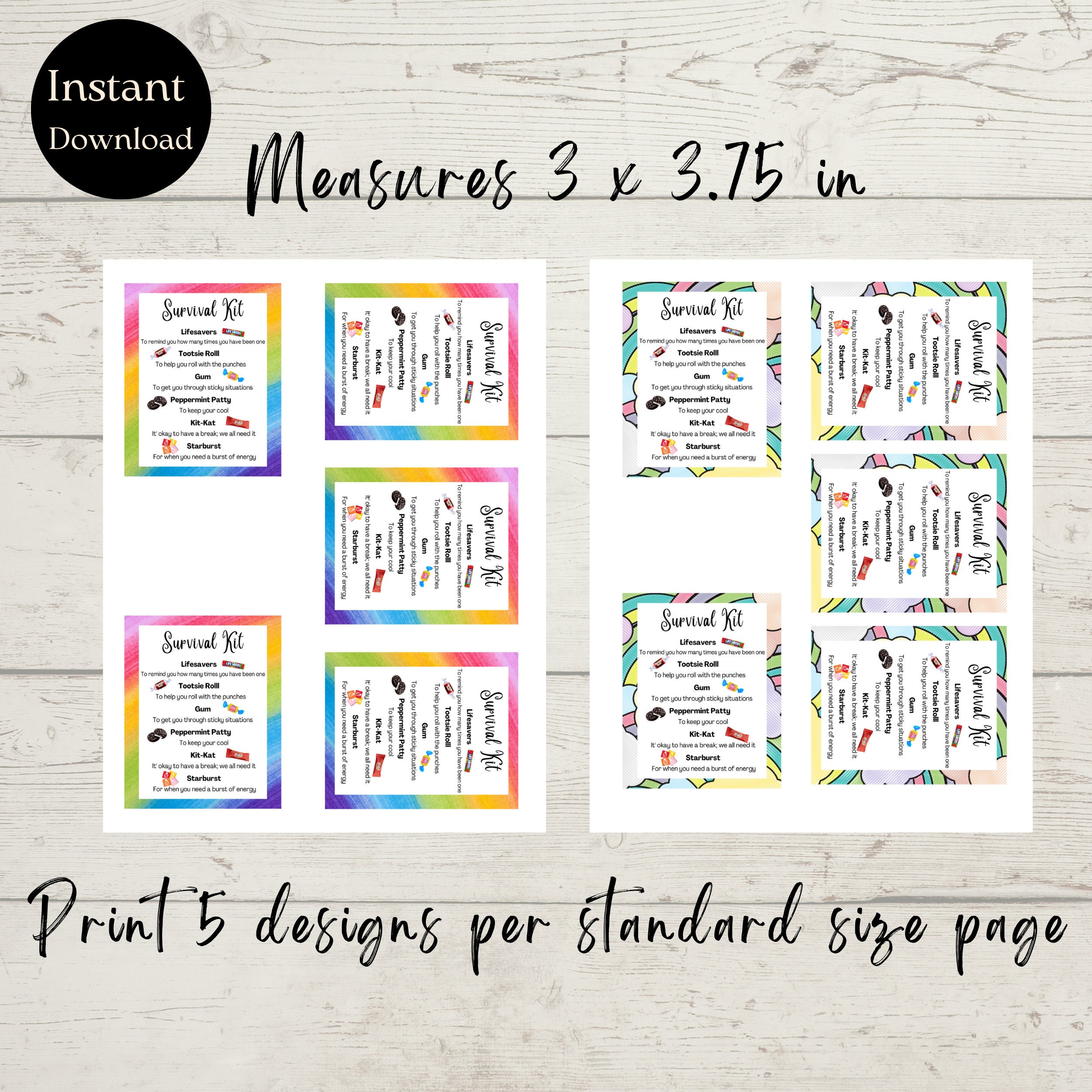 Printable Staff Survival Kit Digital Download Gift Tag Teacher - Etsy ...