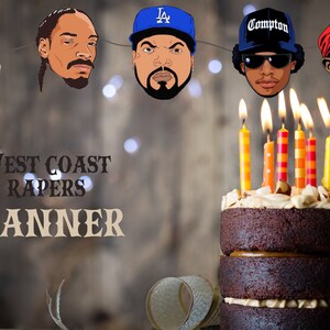 West Coast Rappers Birthday Banner, 90s Hip Hop Birthday Banner ...