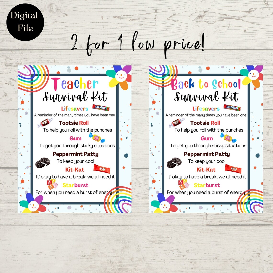 Printable Staff Candy Survival Kit Digital Download Gift Tag - Etsy