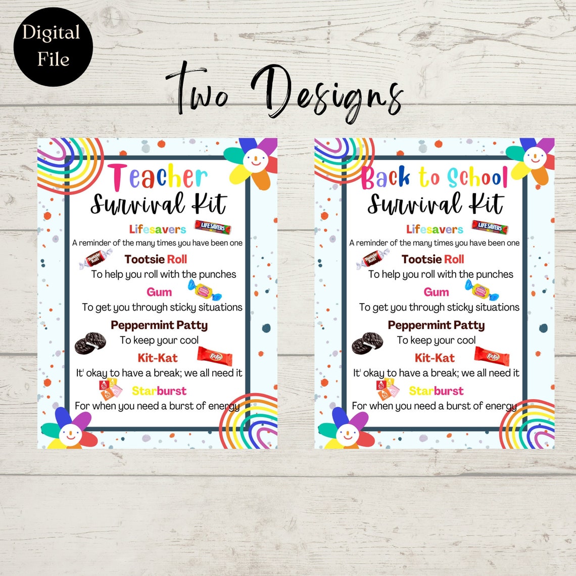 Printable Staff Candy Survival Kit Digital Download Gift Tag - Etsy