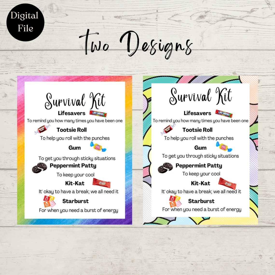 Printable Staff Survival Kit Digital Download Gift Tag Teacher - Etsy