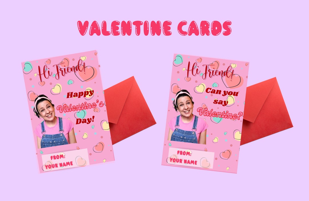 Ms. Rachel Valentine Cards, Printed Valentine Cards, Toddler Valentine ...