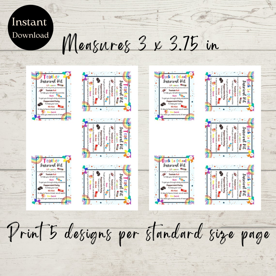 Printable Staff Candy Survival Kit Digital Download Gift Tag - Etsy