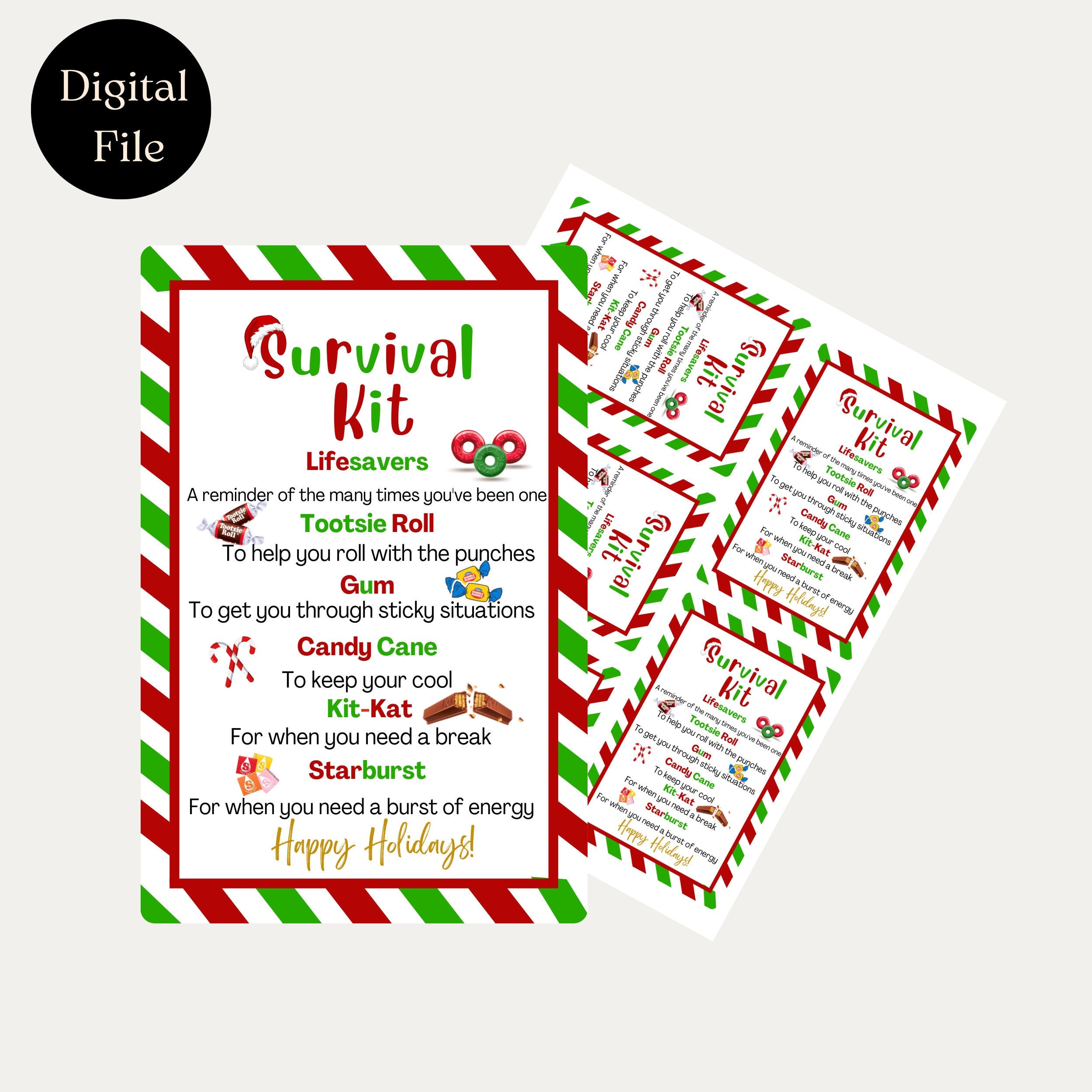 Printable Staff Survival Kit Digital Download Gift Tag Teacher ...