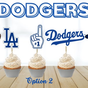 Los Angeles Dodgers Cupcake Toppers, MLB Dodgers Baseball Cake Topper ...