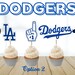 Los Angeles Dodgers Cupcake Toppers, MLB Dodgers Baseball Cake Topper ...