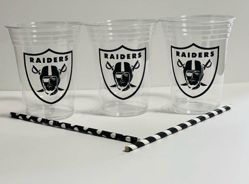 Raiders Party Favors, Custom Party Cups, Raiders Birthday Party, NFL ...