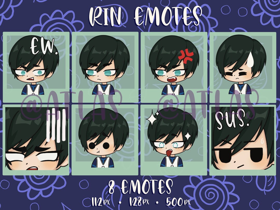 8 Rin Emotes! | Twitch, Youtube, Discord, Streaming..! | Blue Lock ...