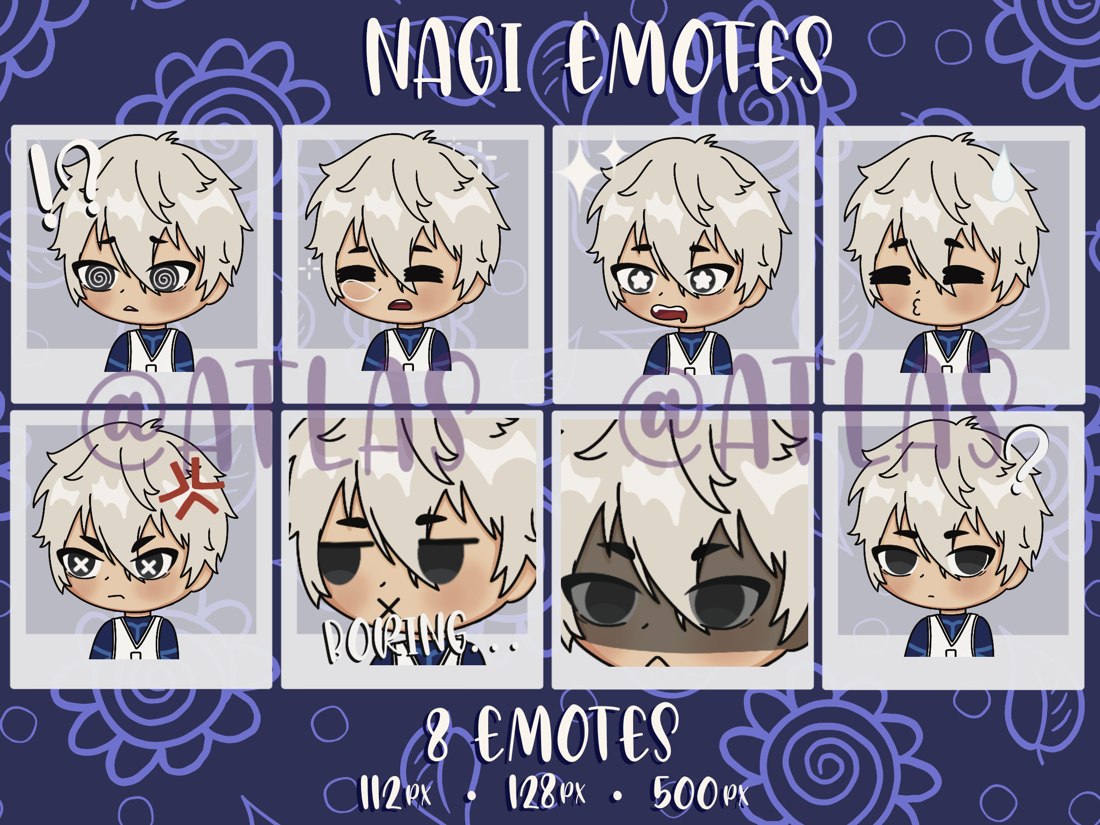 8 Nagi Emotes! | Twitch, Youtube, Discord, Streaming..! | Blue Lock ...