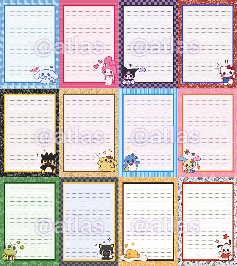 Hello Kitty&friends Notepads | Aesthetic N’ Cute - Etsy