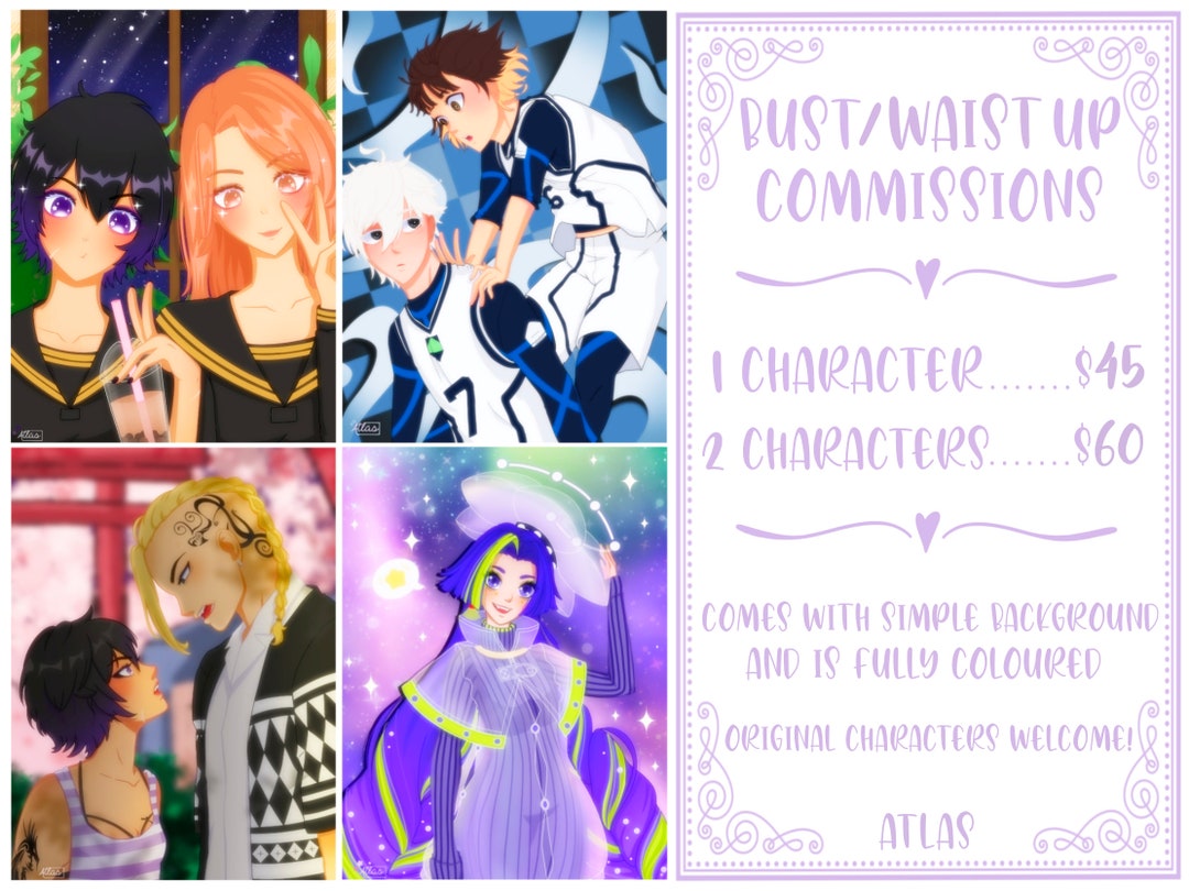 Digital Art Commissions Custom Art Fan Art Bust/waist up & Portrait COMMS OPEN - Etsy