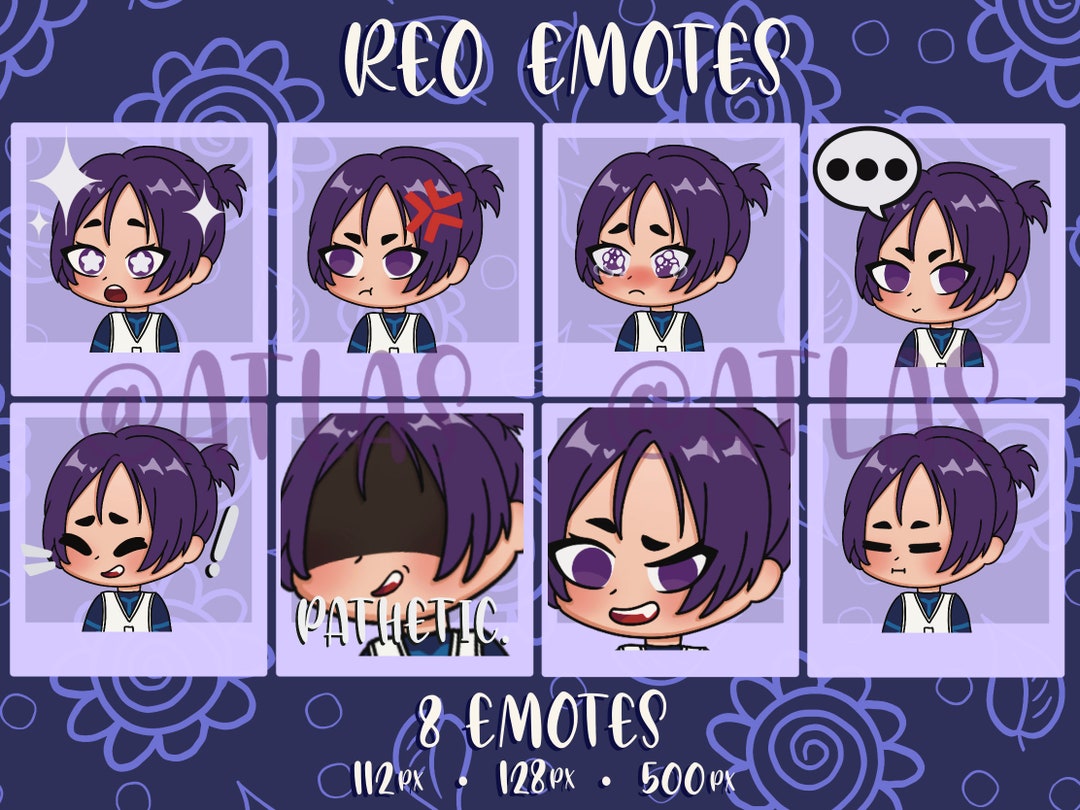 8 Reo Emotes! | Twitch, Youtube, Discord, Streaming..! | Blue Lock ...
