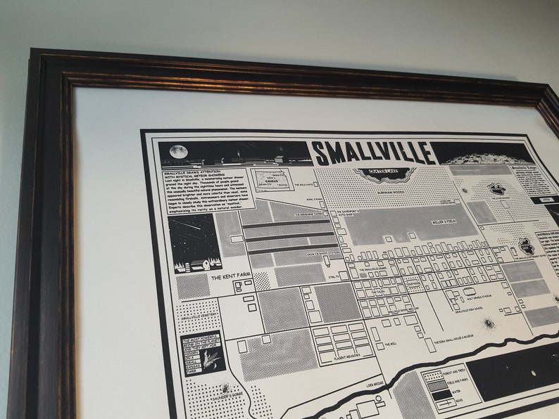 Smallville Fan Art Map: Clark Kent's Hometown Illustrated Poster ...