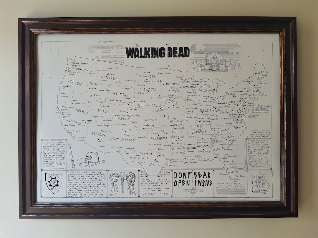 Hand Drawn the WALKİNG DEAD Map - Etsy Australia
