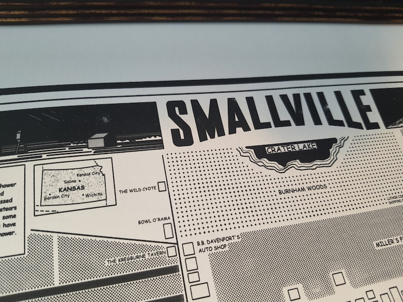 Smallville Fan Art Map: Clark Kent's Hometown Illustrated Poster ...