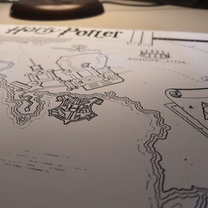 Hand Drawn Harry Potter Hogwarts Map - Etsy