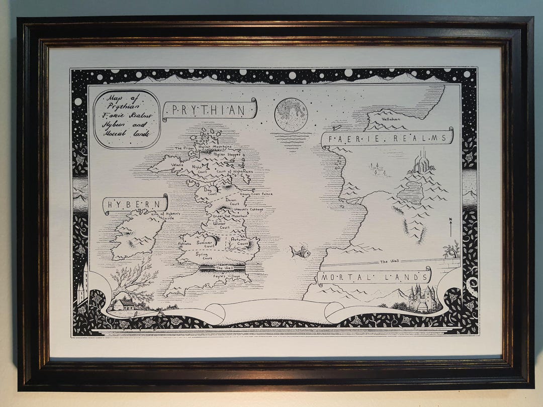 Hand Drawn Map of ACOTAR World, Court of Thorns and Roses Series ...