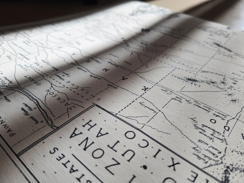 Hand Drawn Western Map of the United States 1870s. - Etsy